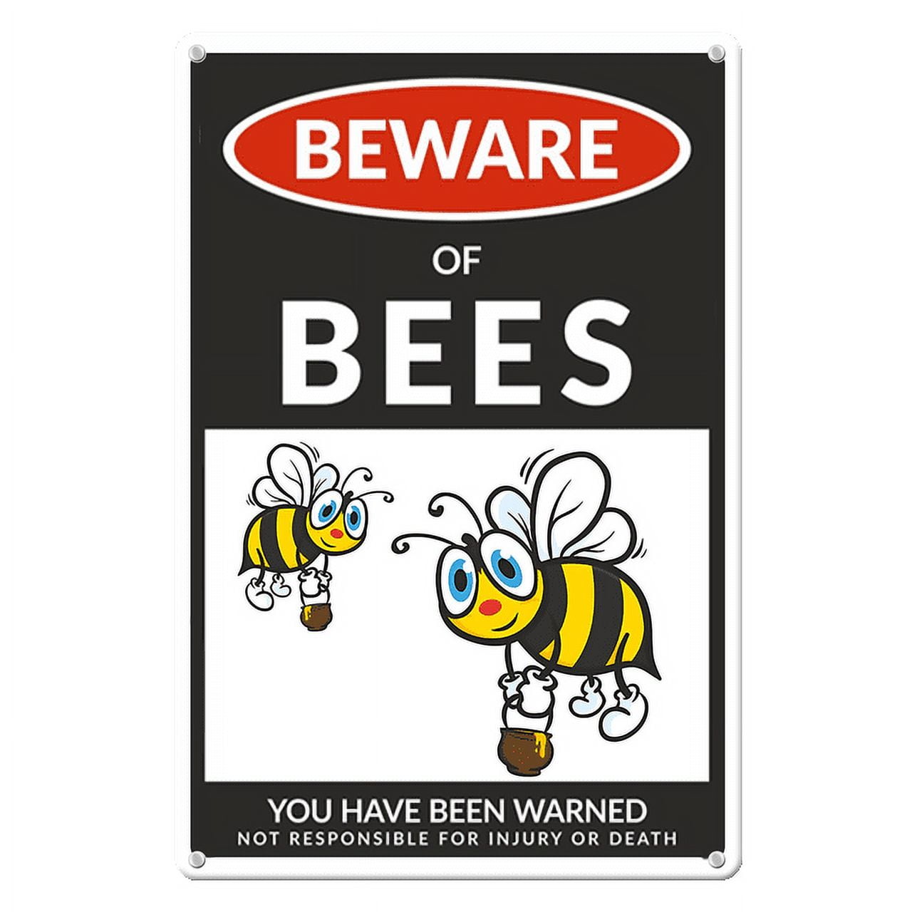 Ymaotrade Funny Beware Of Bees Warning Sign Aluminium, Sturdy Aluminum ...