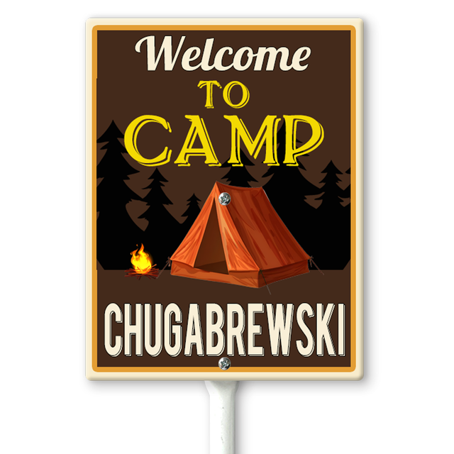 Ymaotrade Funny Camping Signs, Welcome to Camp Chugabrewski Yard Sign ...