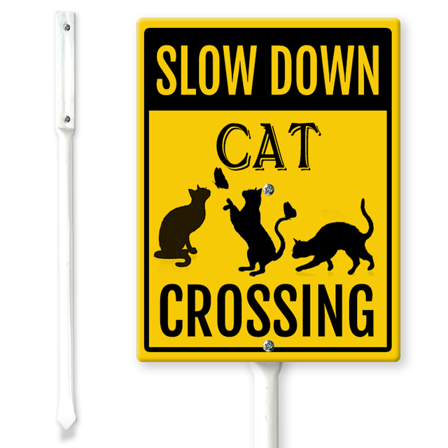 Ymaotrade Funny Cats at Play Butterfly Crossing Yard Sign with Stakes 7 ...