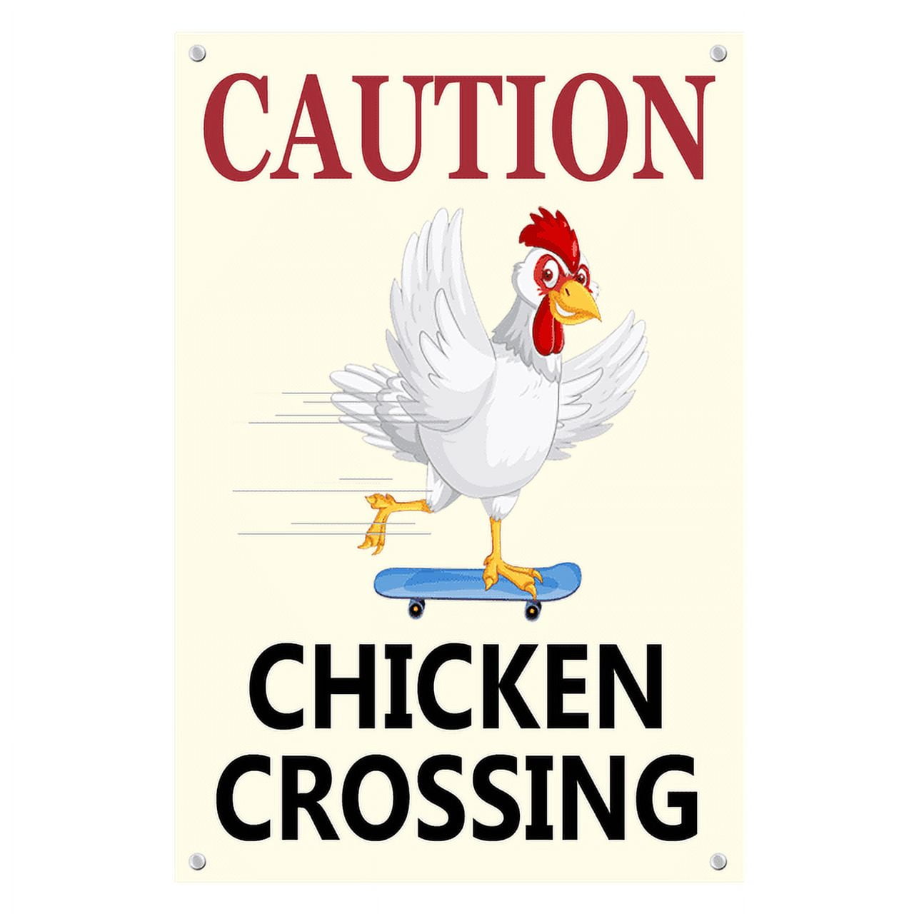 Ymaotrade FunnyCaution - Chicken Crossing Aluminium Sign 5×8in, Sturdy ...