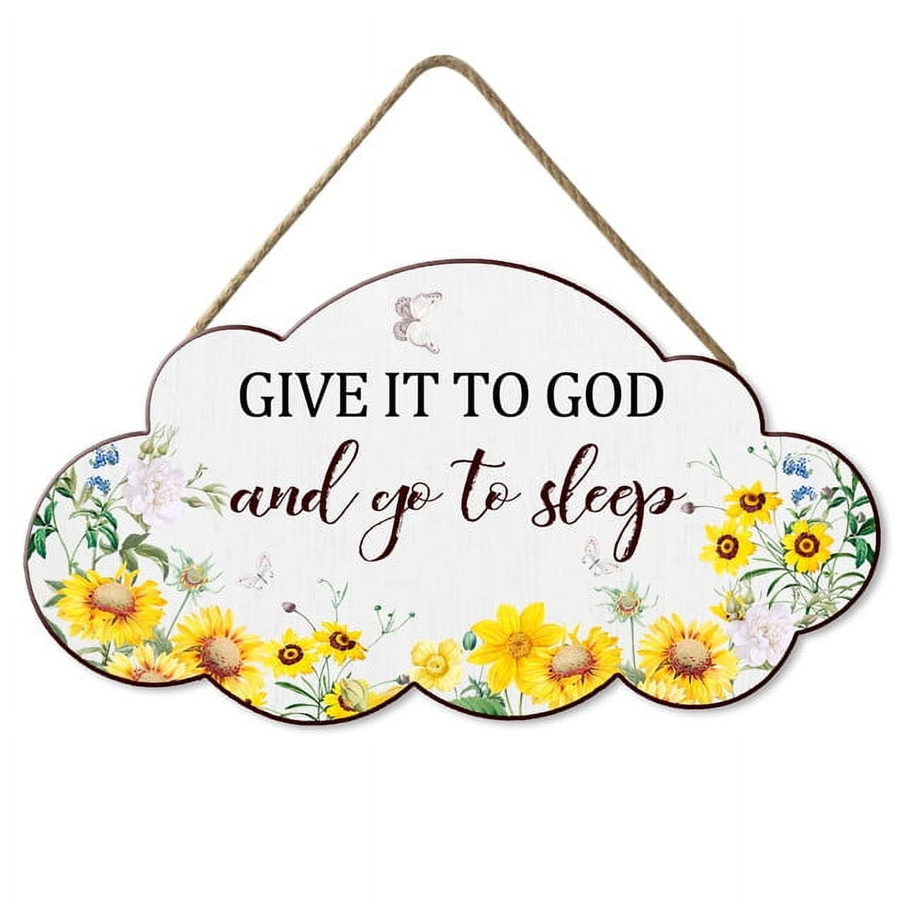 Ymaotrade Give it to God and Go to Sleep Signs Above Bed Wall Decors ...