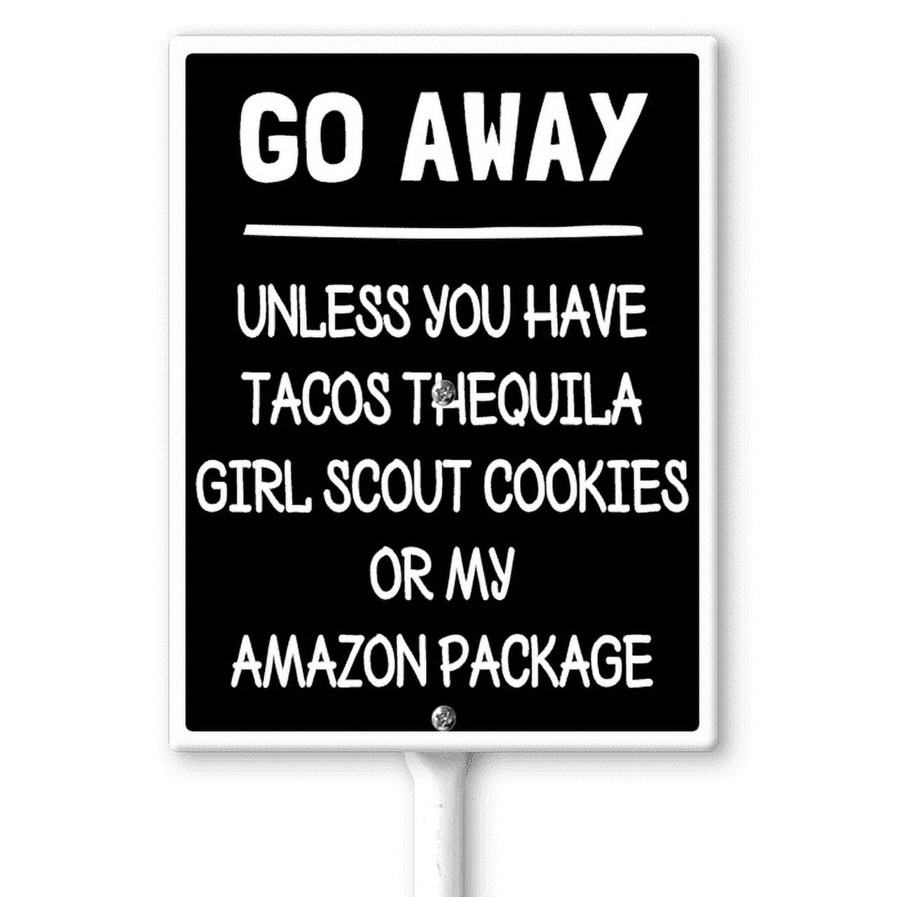 Ymaotrade Go Away Yard Sign with Stakes 4.6×6in, Sturdy Aluminum Yard ...