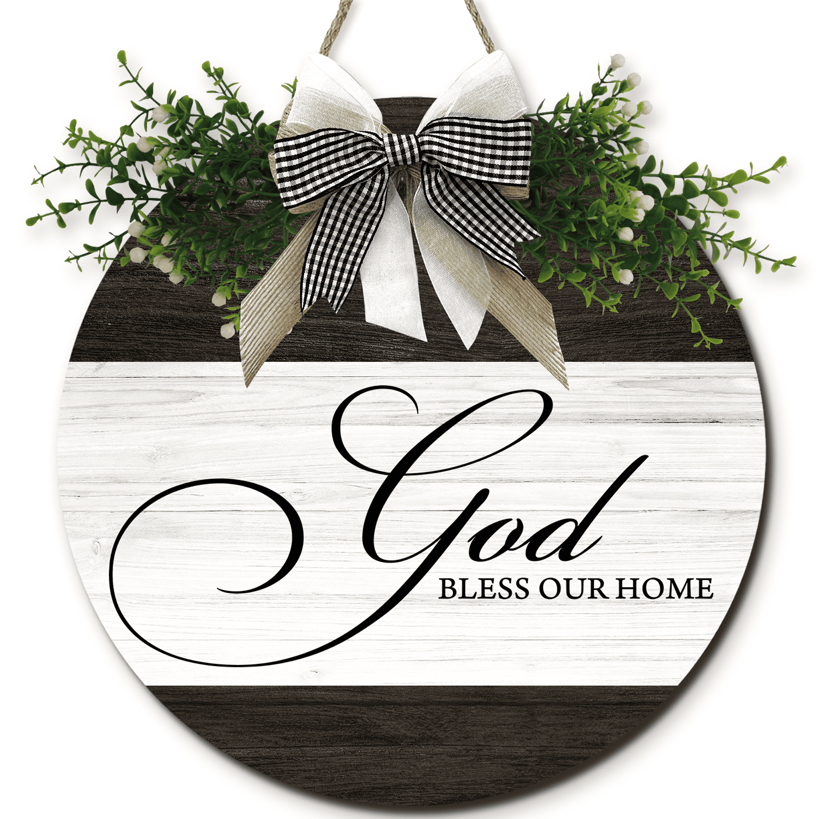 Ymaotrade God Bless Our Home Front Door Sign 12in, Welcome Wall Signage ...