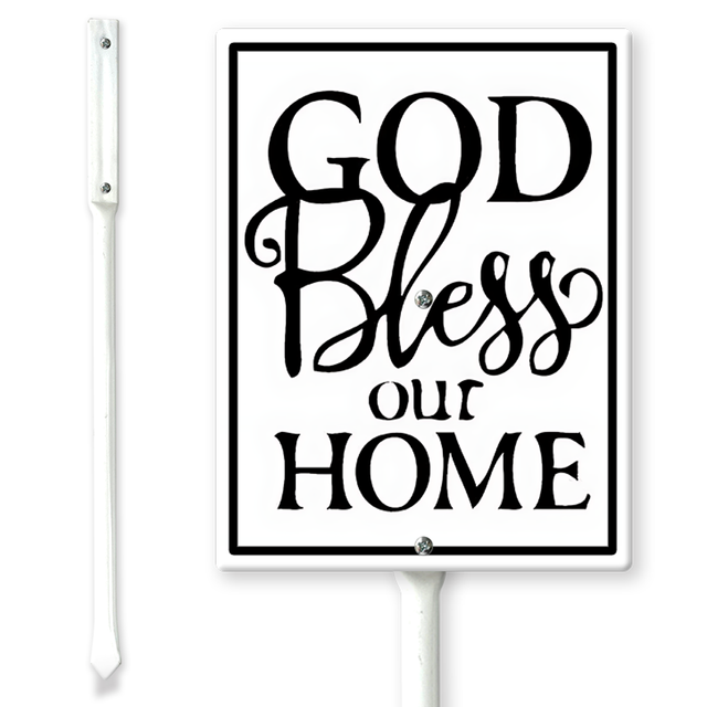 Ymaotrade God Bless Our Home Yard Sign with Stakes 7in×8.8in, Sturdy ...