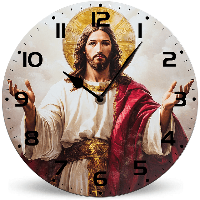 Ymaotrade God Jesus Chris Lord Wooden Clock 10in Silent Non-Ticking ...