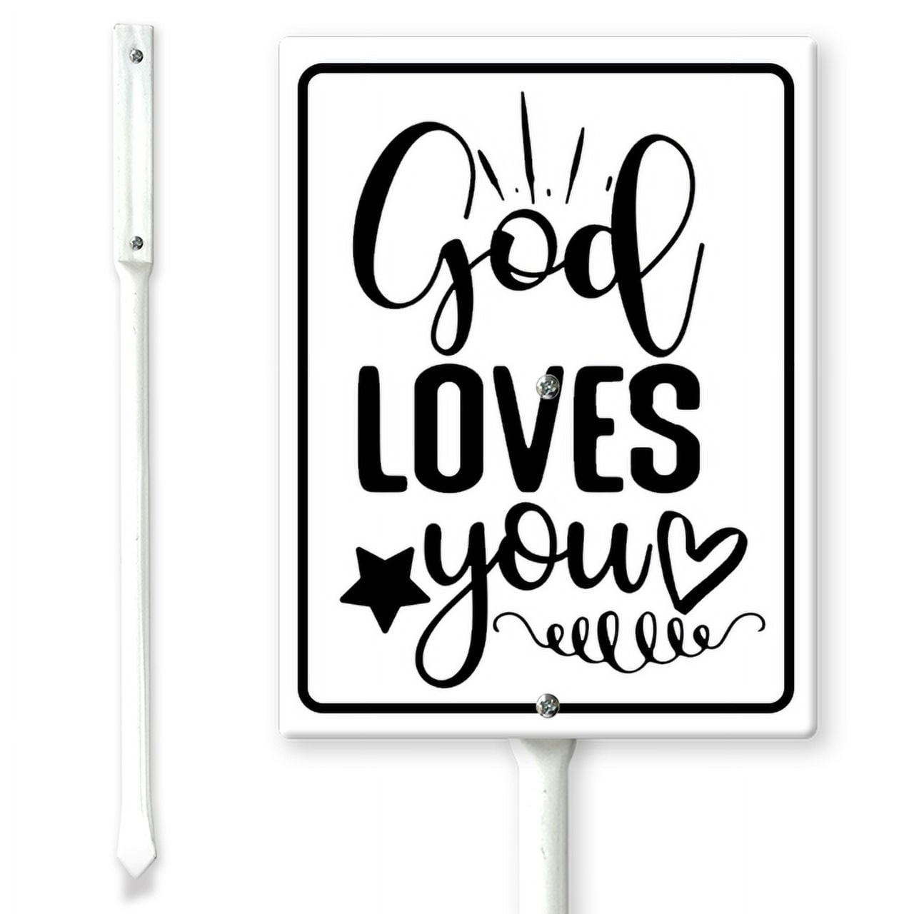 Ymaotrade God Loves You Yard Sign with Stakes 4.6in×6in, Sturdy ...