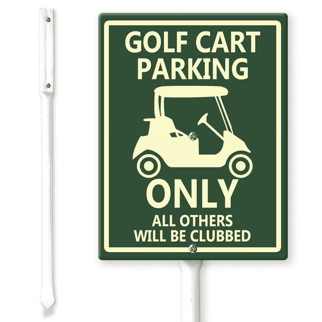 Ymaotrade Golf Cart Parking Only Yard Sign with Stakes 4.6×6in, Sturdy ...