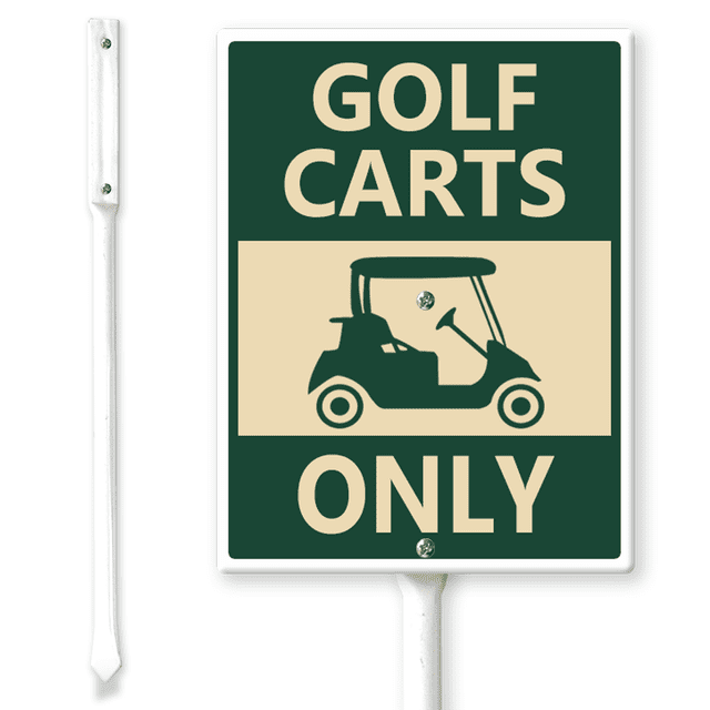 Ymaotrade Golf Carts Only Yard Sign with Stakes 8in×12in, Sturdy ...