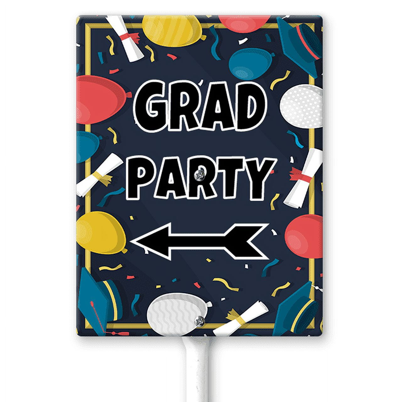 Ymaotrade Grad Party Directional Left Arrow Yard Sign with Stakes 8× ...