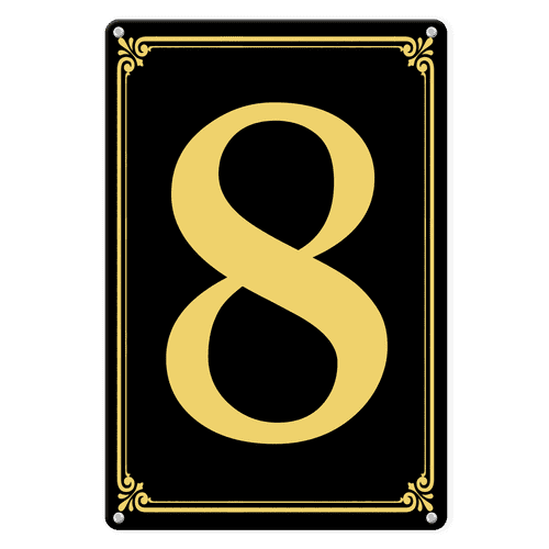 Ymaotrade Green Number 8 Sign, House Number Address Metal Sign 8×12in ...
