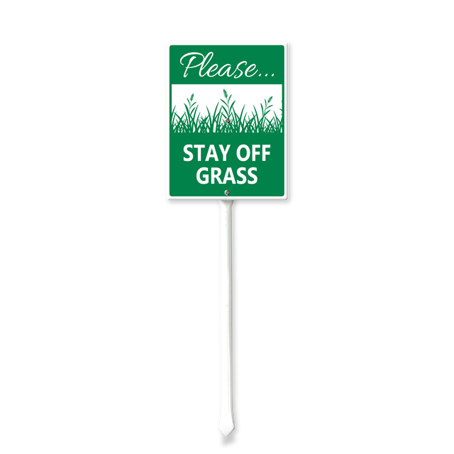 Ymaotrade Green and White Keep Off Grass Signs for Yard with Stake ...