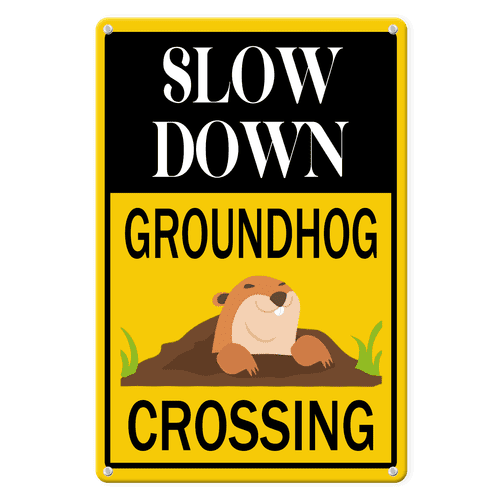 Ymaotrade Groundhog Crossing Aluminium Sign 12×16in, Sturdy Aluminum ...
