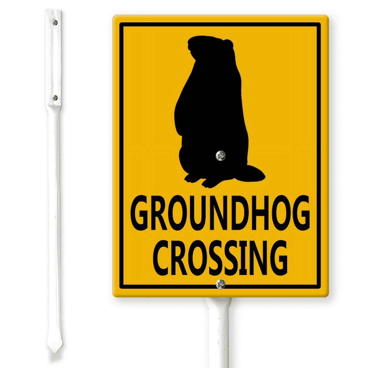 Ymaotrade Groundhog Crossing Yard Sign with Stakes 4.6×6in, Sturdy ...