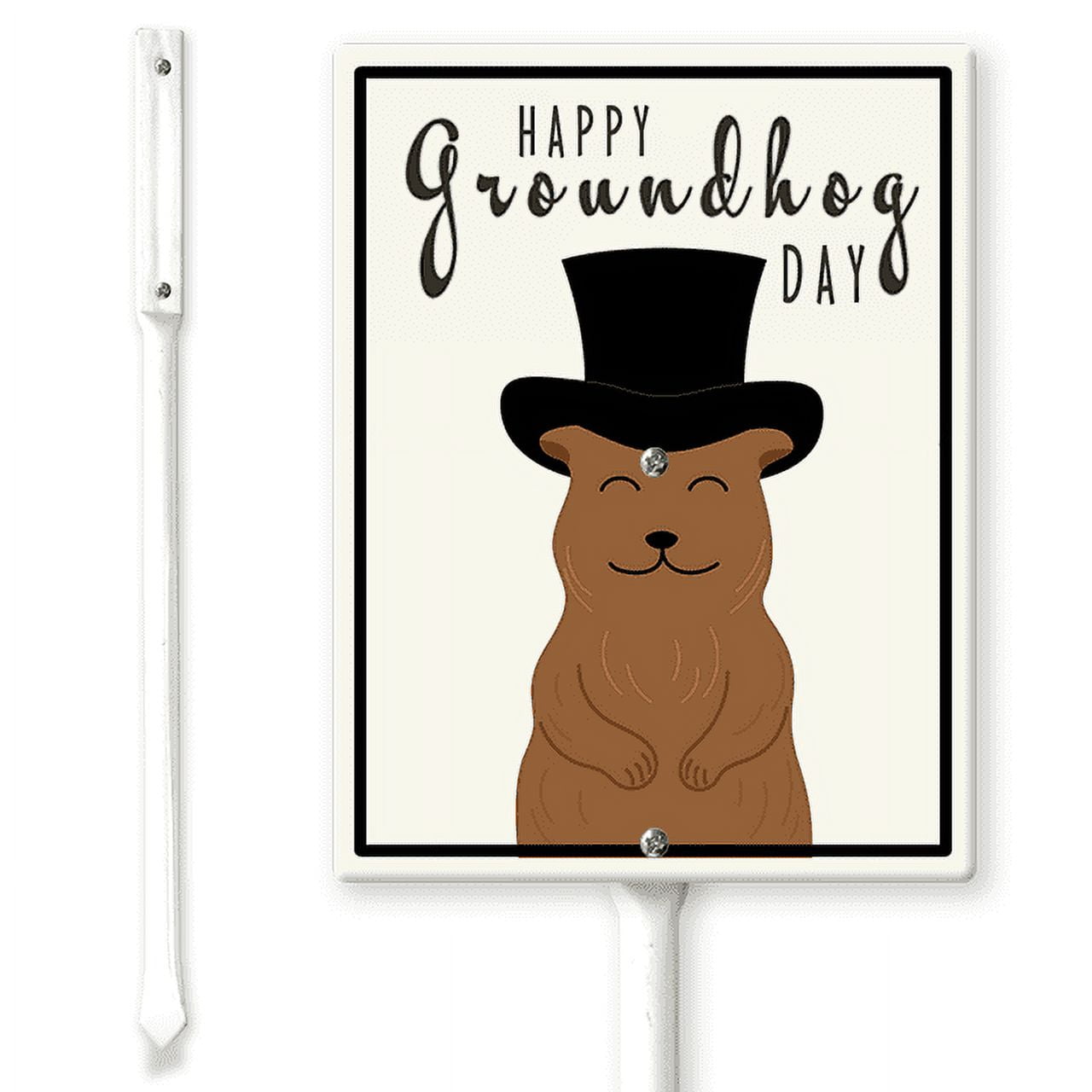 Ymaotrade Groundhog Day Yard Sign with Stakes 8×12in, Sturdy Aluminum ...
