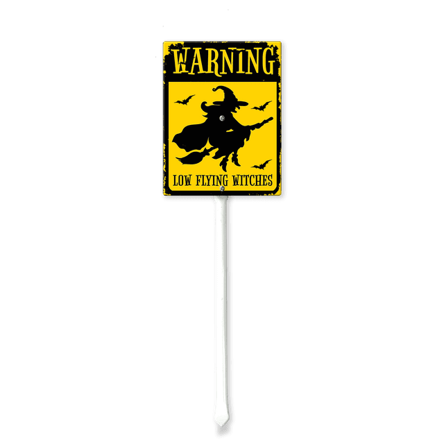 Ymaotrade Halloween Decorations Warning Low Flying Witches Signs for ...