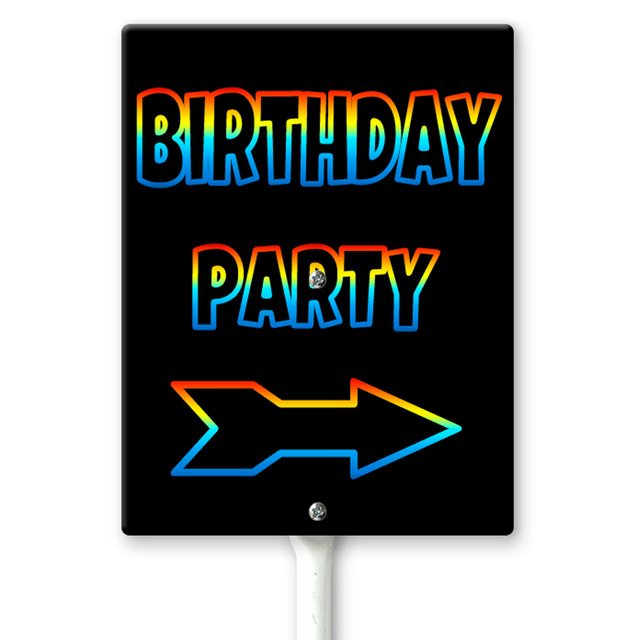 Ymaotrade Happy Birthday Right Arrow Directional Yard Sign with Stakes ...