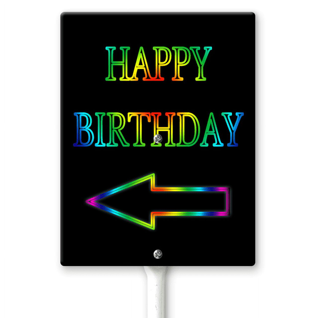 Ymaotrade Happy Birthday This Way Directional Left Arrow Yard Sign with ...