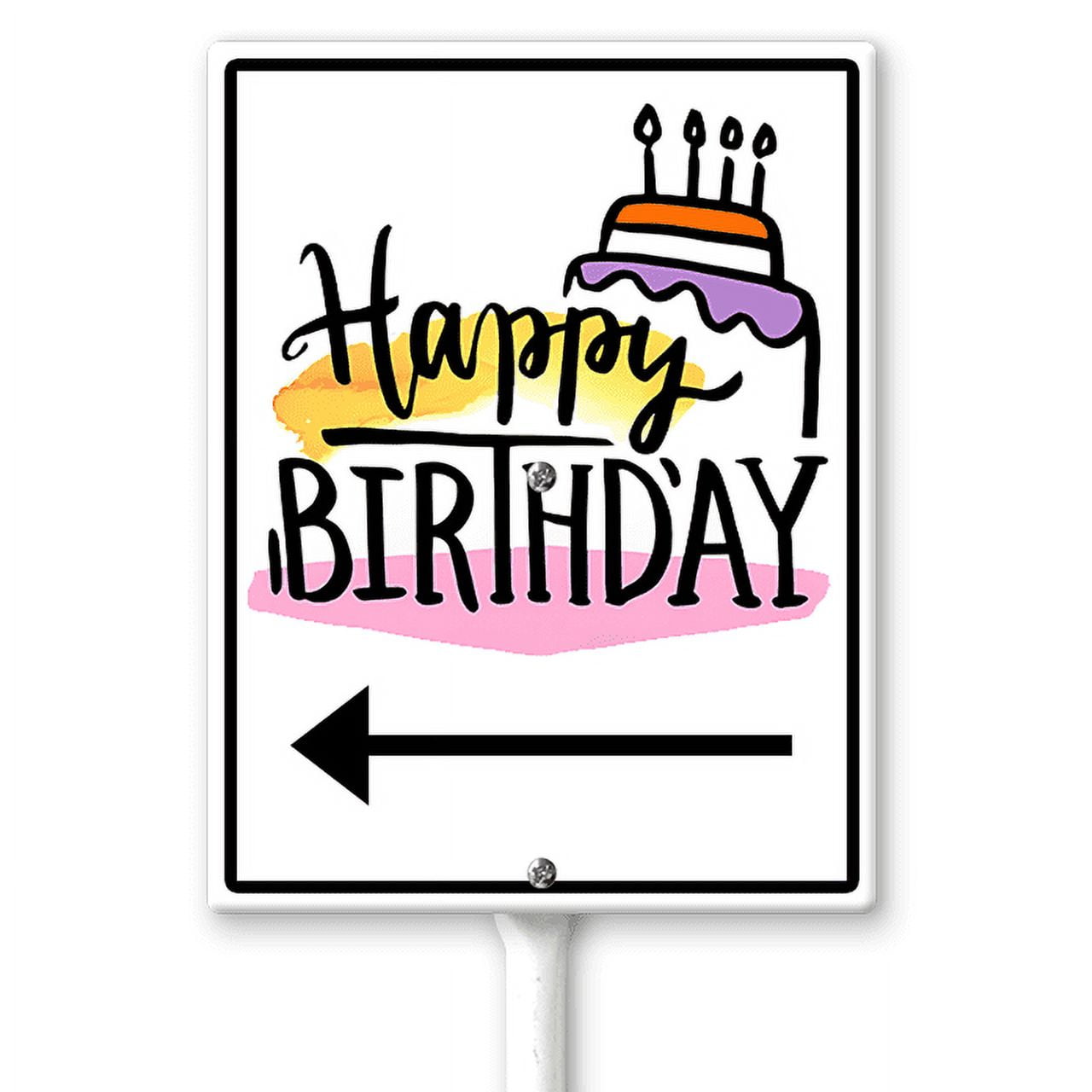 Ymaotrade Happy Birthday This Way With Left Arrow Directional Yard Sign ...