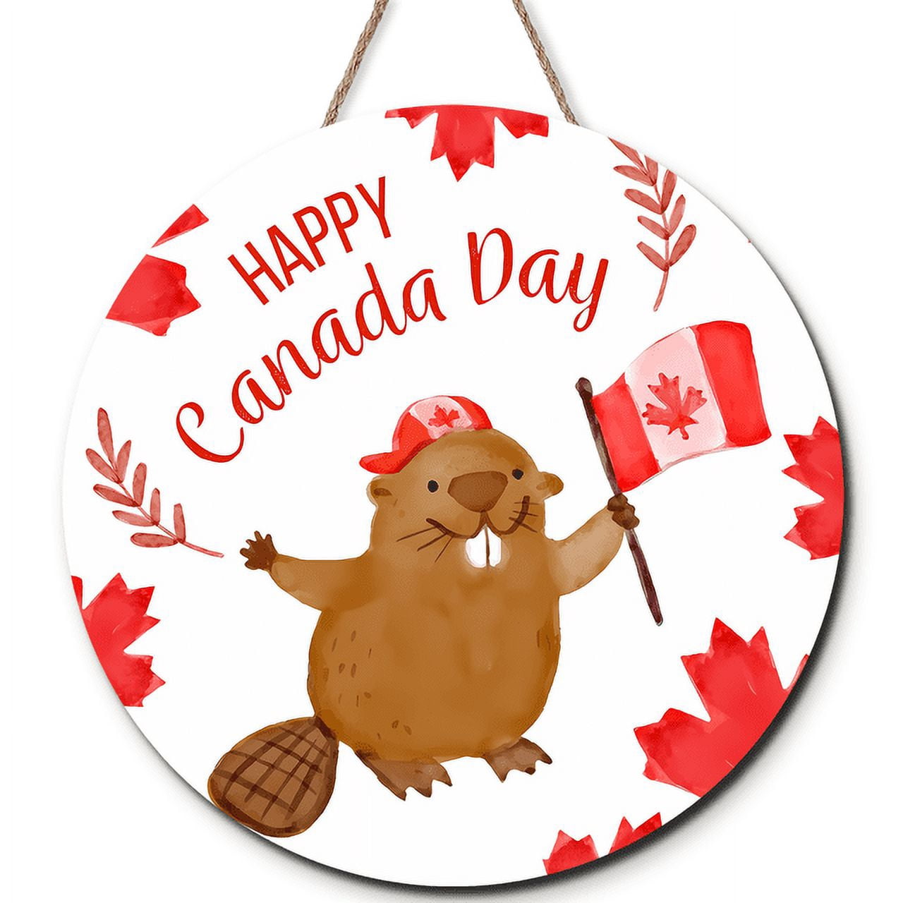 Ymaotrade Happy Canada Day Sign 11" for Front Door Decoration Red Maple ...