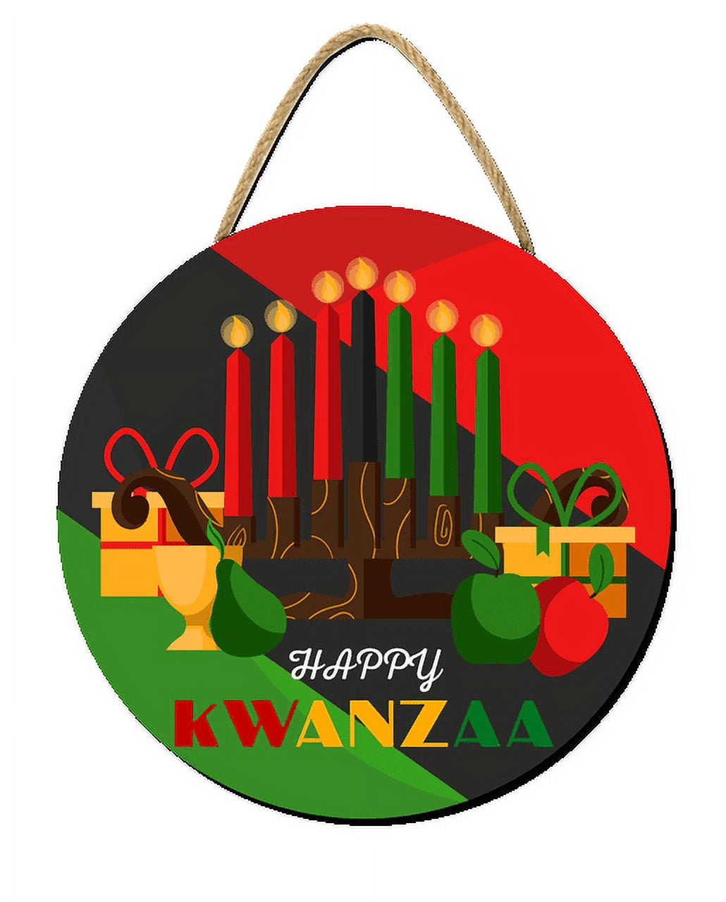 Ymaotrade Happy Kwanzaa Signs Kwanzaa Rustic Wood Hanging Door Sign ...
