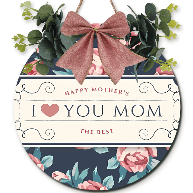 Ymaotrade Happy Mother's Day Wooden Door Decorations I Love You MOM the ...