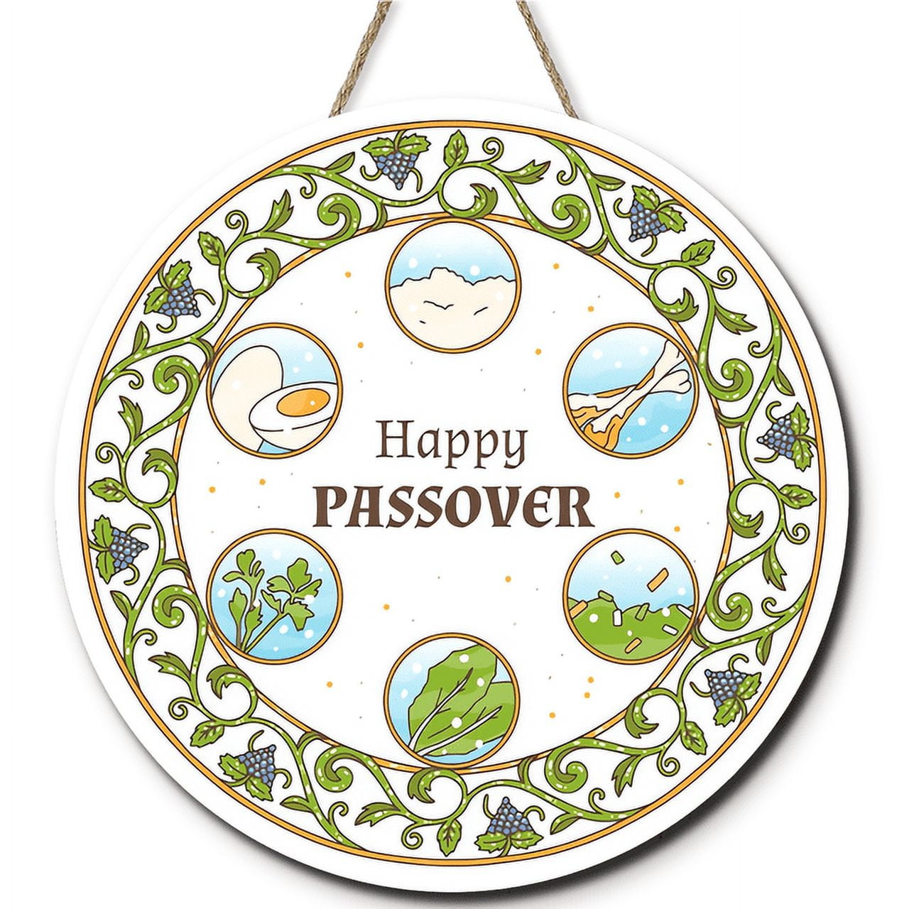 Ymaotrade Happy Passover Sign Decoration 11" Passover Door Sign for ...
