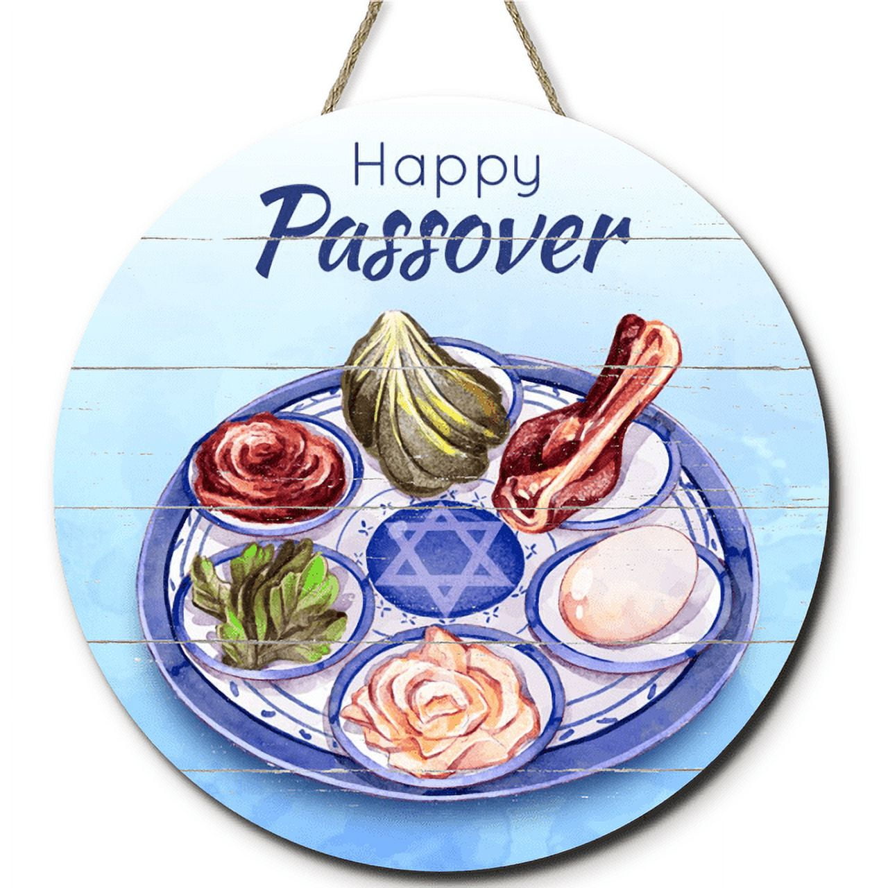 Ymaotrade Happy Passover Signs Passover Wood Hanging Door Sign ...