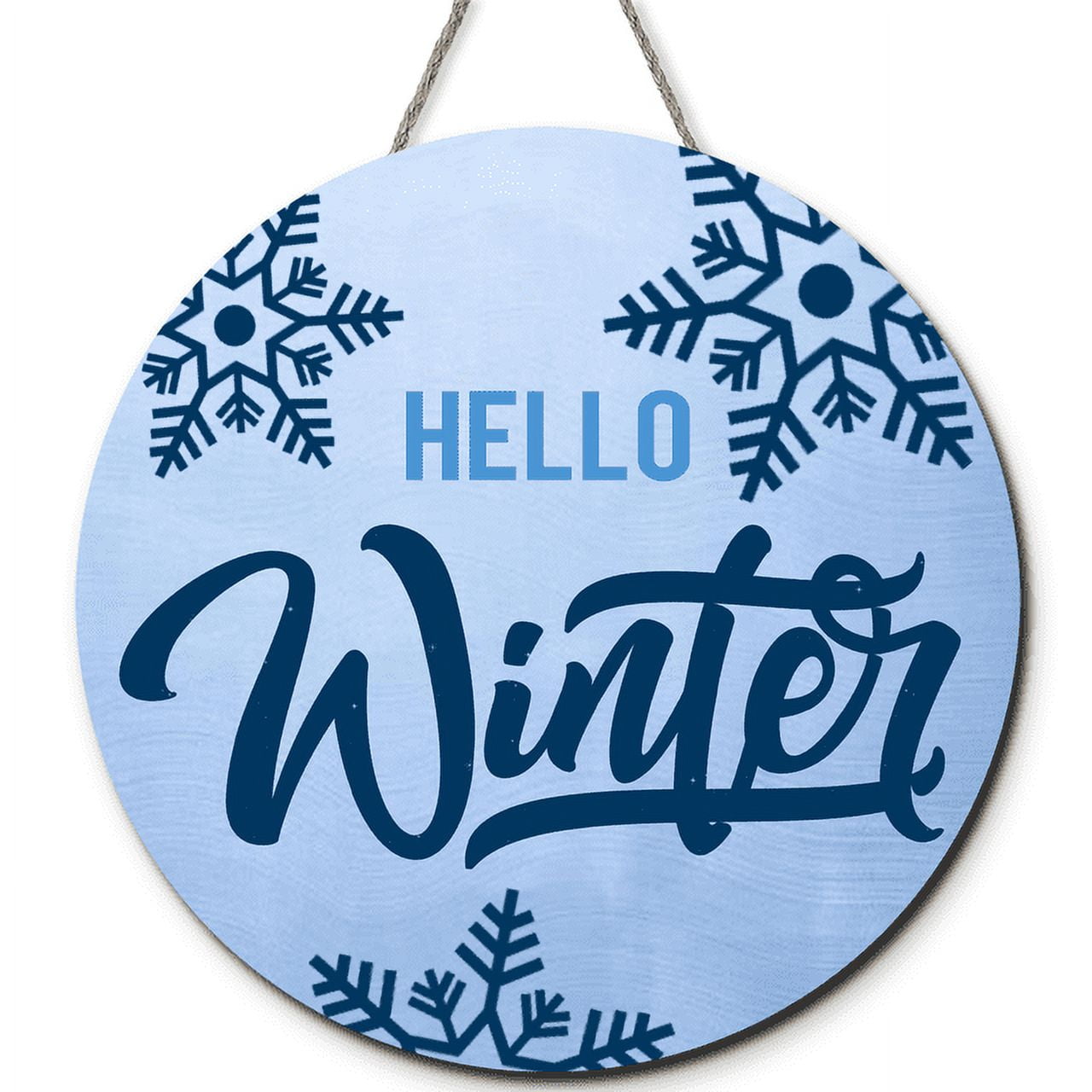 Ymaotrade Hello Winter Welcome Wood Wall Sign Plaque, Snowflake Wooden ...
