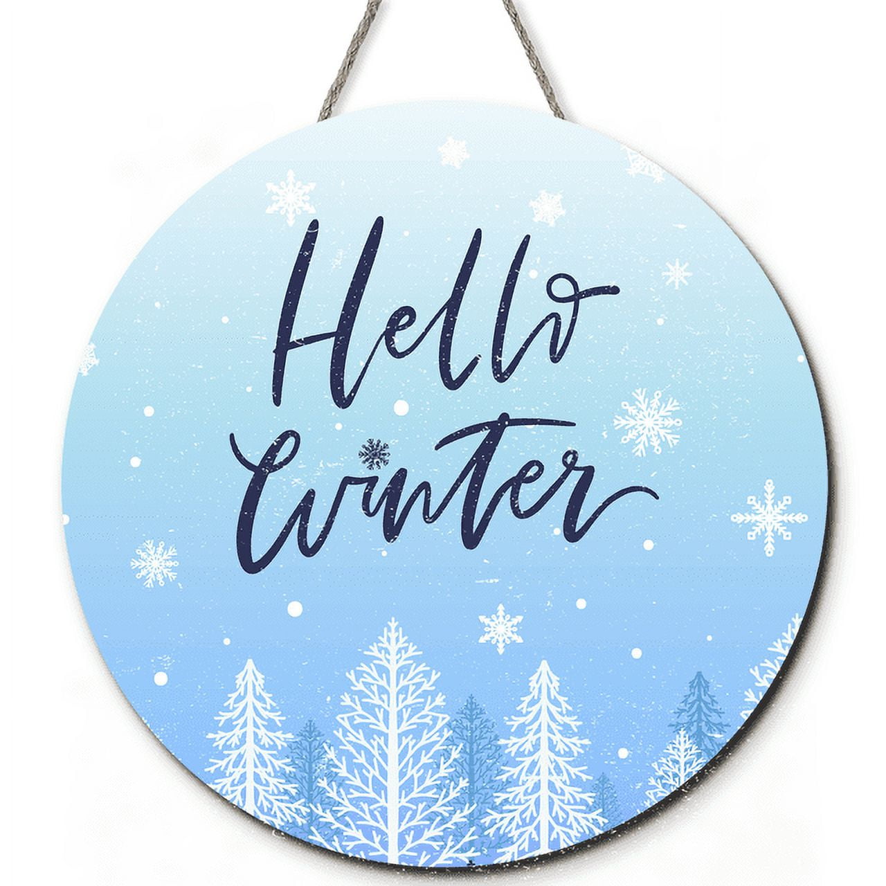 Ymaotrade Hello Winter Welcome Wood Wall Sign Plaque, Snowflake Wooden ...