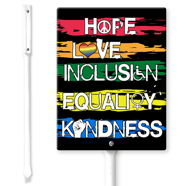 Ymaotrade Hope Love Equality Inclusion Kindness Yard Sign with Stakes ...