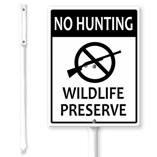 Ymaotrade No Hunting Wildlife Preserve Yard Sign with Stakes 7×8.8in ...