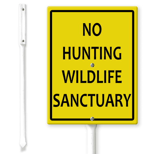 Ymaotrade No Hunting - Wildlife Sanctuary Yard Sign with Stakes 8×12in ...