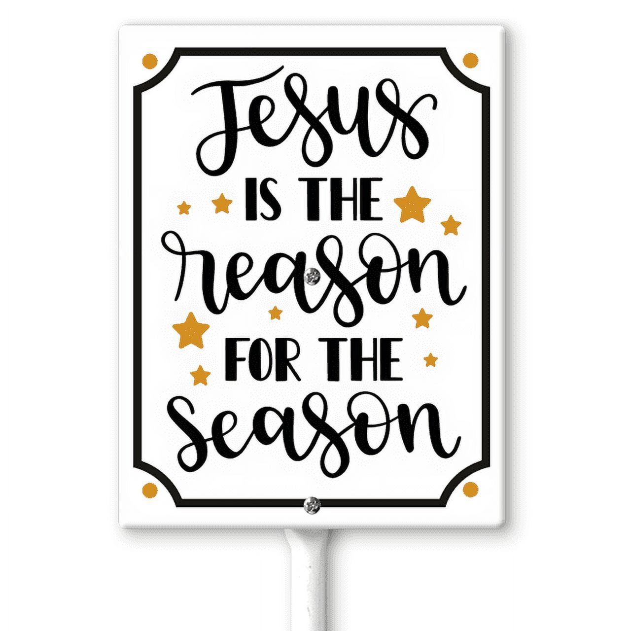 Ymaotrade Jesus Is The Reason for The Season Yard Sign with Stakes Gold ...