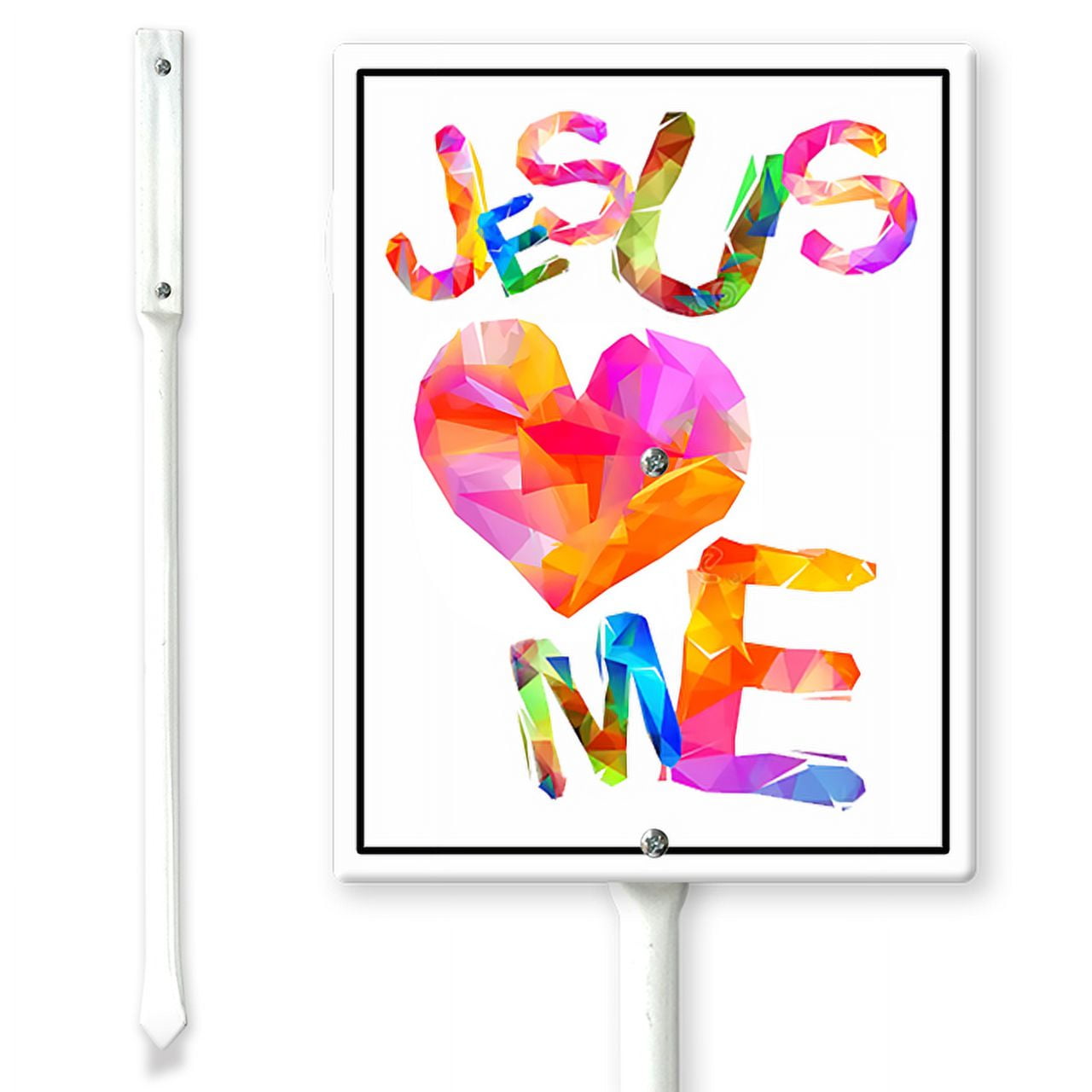 Ymaotrade Jesus Loves me Yard Sign with Stakes 4.6in×6in, Sturdy ...
