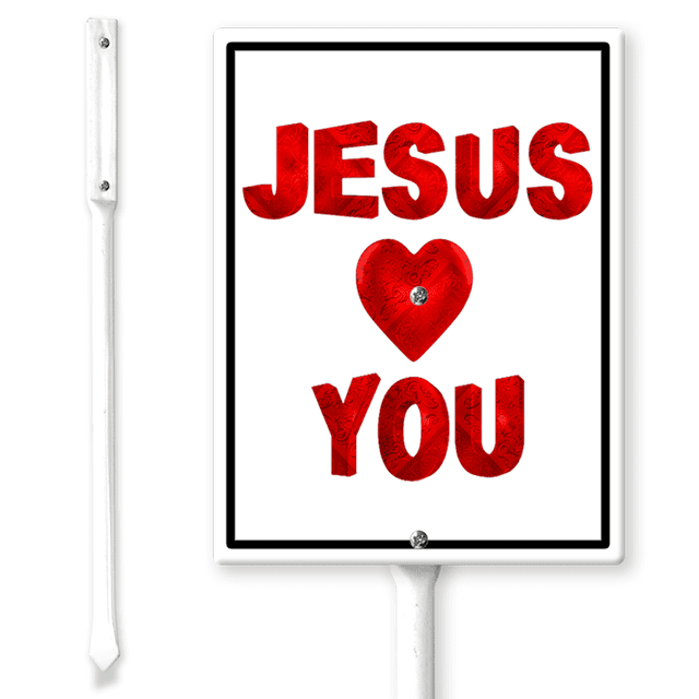 Ymaotrade Jesus Loves You Yard Sign with Stakes 7in×8.8in, Sturdy ...