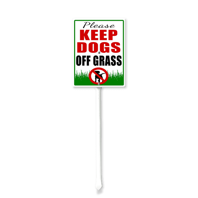 Ymaotrade Keep Dog Off Grass Sign with Stake - 8in×12in Aluminum No ...