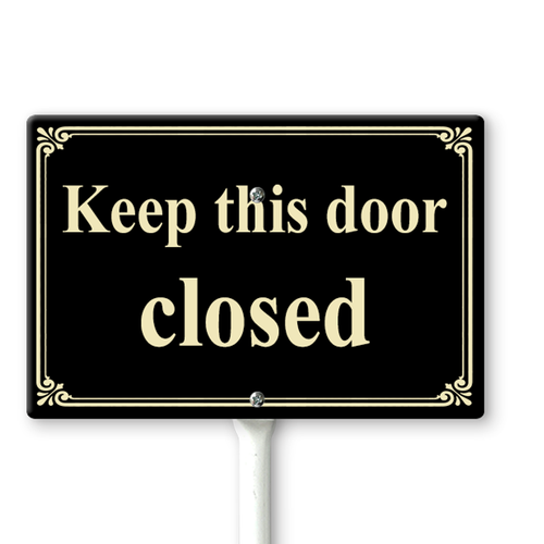 Ymaotrade Keep This Door Closed Yard Sign with Stakes 12×8in, Sturdy ...