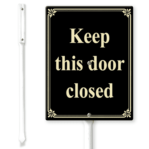 Ymaotrade Keep This Door Closed Yard Sign with Stakes 8×12in, Sturdy ...