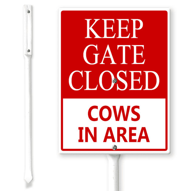 Ymaotrade Keep Gate Closed Cows In Area Yard Sign with Stakes 7×8.8in ...