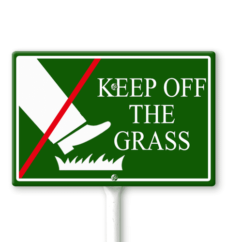 Ymaotrade Keep Off The Grass Yard Sign with Stakes Green 12×8in, Sturdy ...