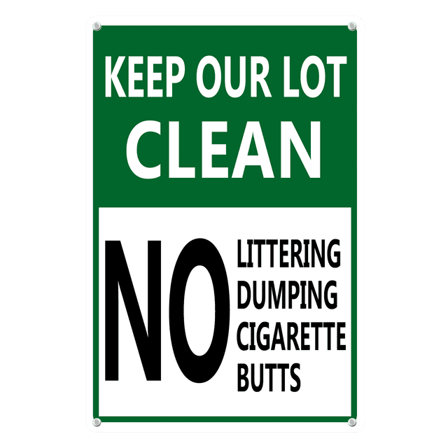 Ymaotrade Keep Our Lot Clean - No Littering Aluminum Sign 12×16in, No ...