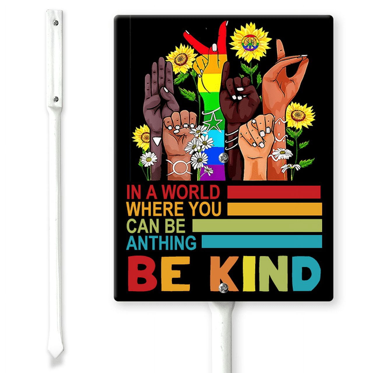 Ymaotrade Be Kind Yard Sign with Stakes 8×12in, Sturdy Aluminum Yard ...