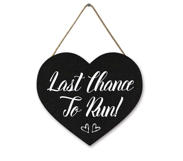 Ymaotrade LAST CHANCE TO RUN Wedding Decor Wooden Heart Shaped Sign ...
