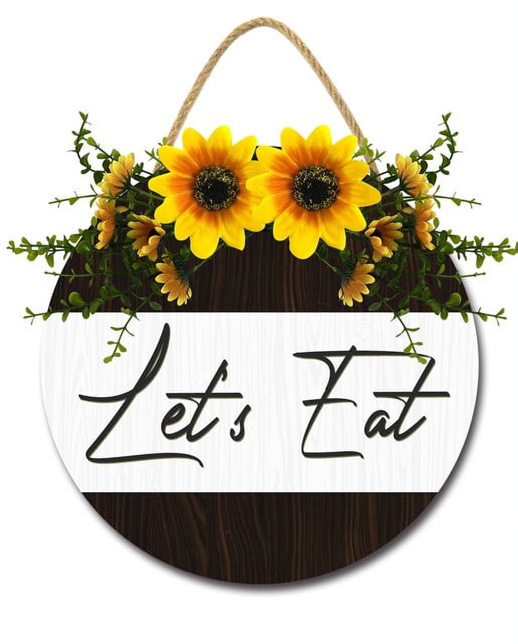 Ymaotrade Let's Eat Signs for Kitchen, Rustic Wood Frame Wall Art ...