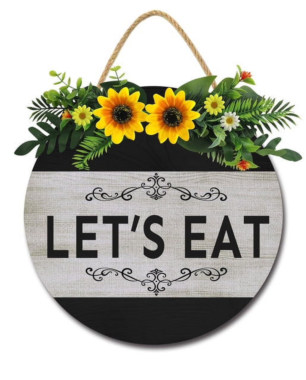 Ymaotrade Let's Eat Signs Rustic Wood Frame Wall Art Farmhouse Decor ...