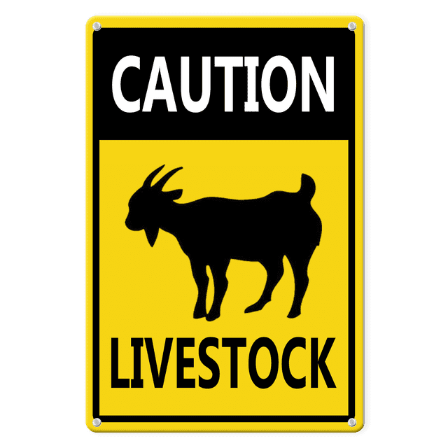 Ymaotrade Livestock Caution Goat Activity Aluminium Sign 5×8in, Sturdy ...