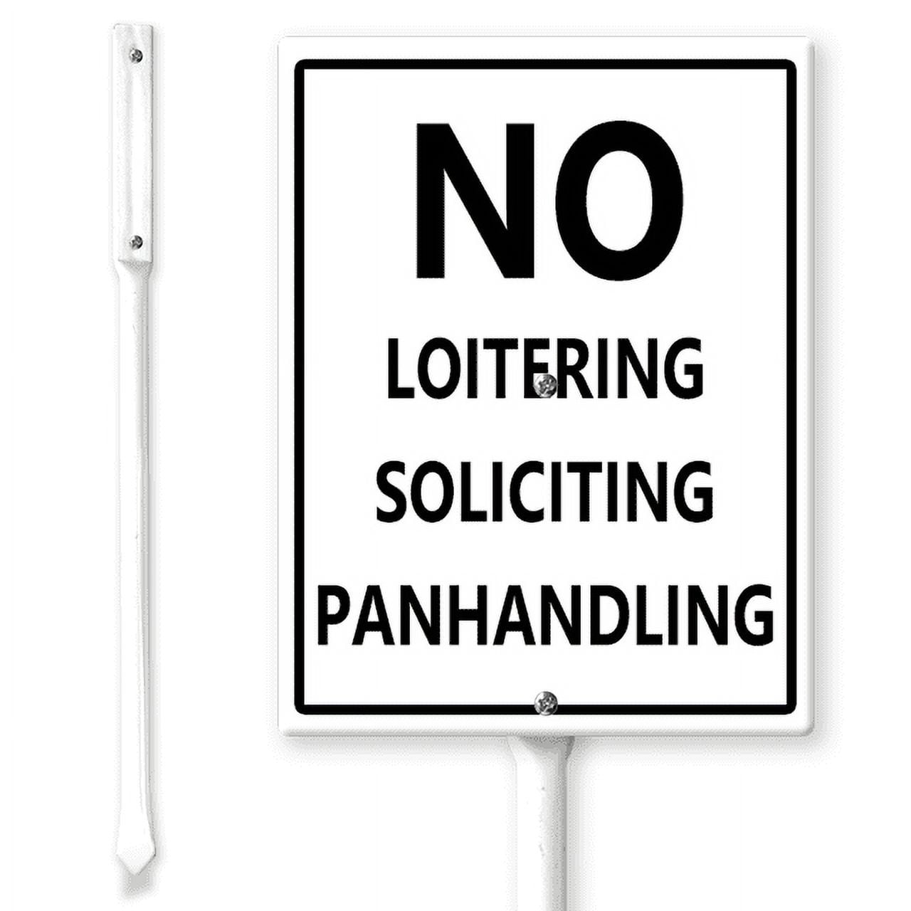 Ymaotrade No Loitering Soliciting Panhandling Yard Sign with Stakes 4.6 ...