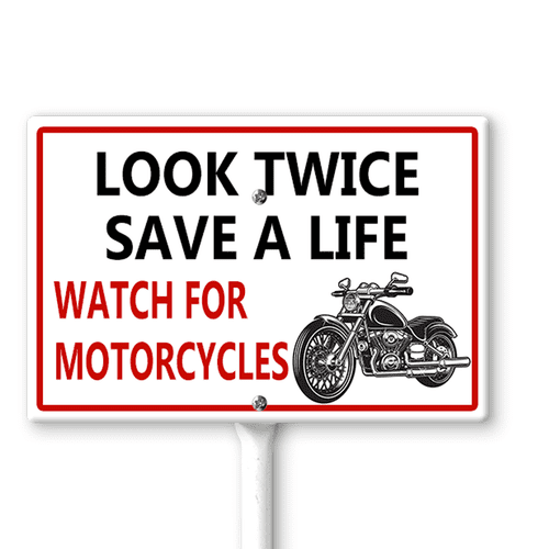 Ymaotrade Look Twice Save a Life Watch for Motorcycles Yard Sign with ...