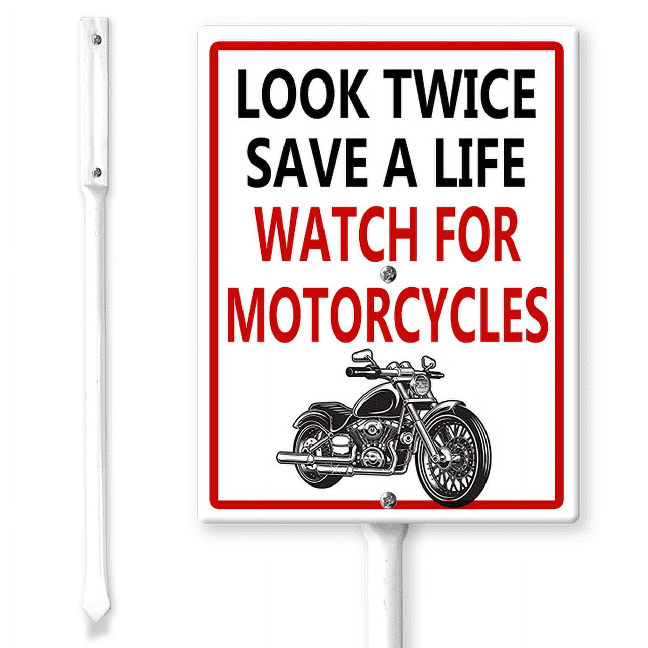Ymaotrade Look Twice Save a Life Watch for Motorcycles Yard Sign with ...