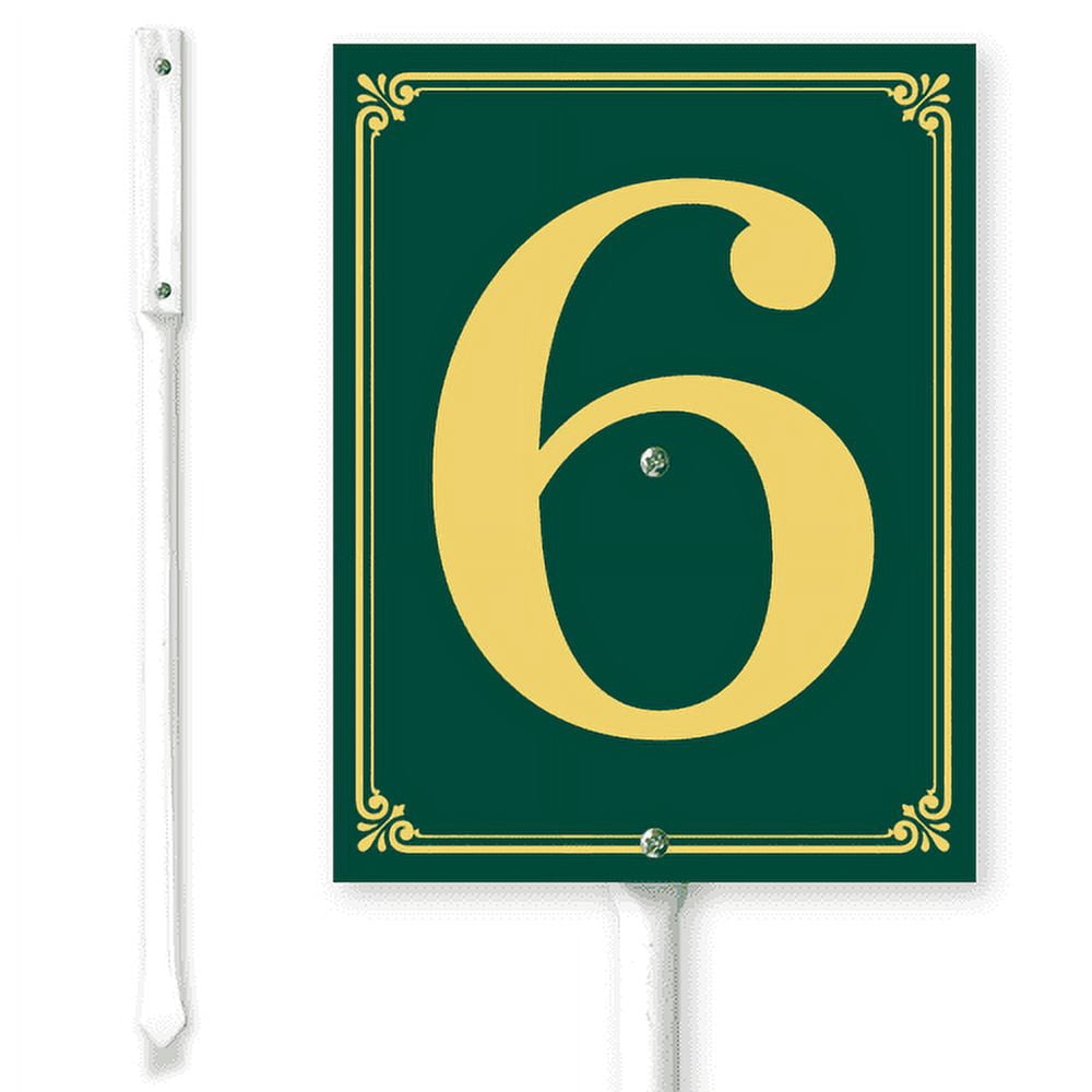 Ymaotrade Metal Number 6 Sign, House Number Address Sign with Stakes 8× ...